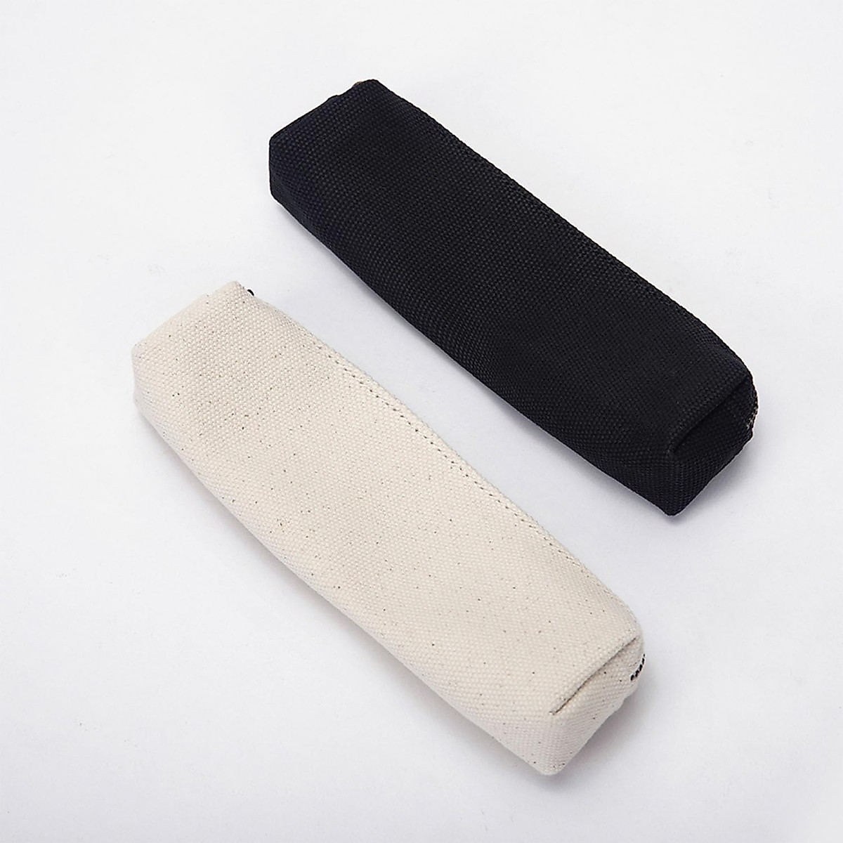 YONBEN Canvas pencil case cartucheras esc olar korean style college student texture pencil case ins simple case (Beige, S)