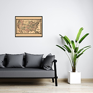 HISTORIX Vintage 1861 United States Military Map - 18x24 Inch Vintage Map of the United States Wall Art - Civil War of USA Map History - Old United States Map Poster - Colton's US Civil War Map