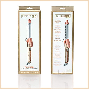 INFINITIPRO BY CONAIR Frizz Free 1-inch Titanium Ceramic Curling Iron, 1-inch barrel produces classic curls – for use on short, medium, and long hair