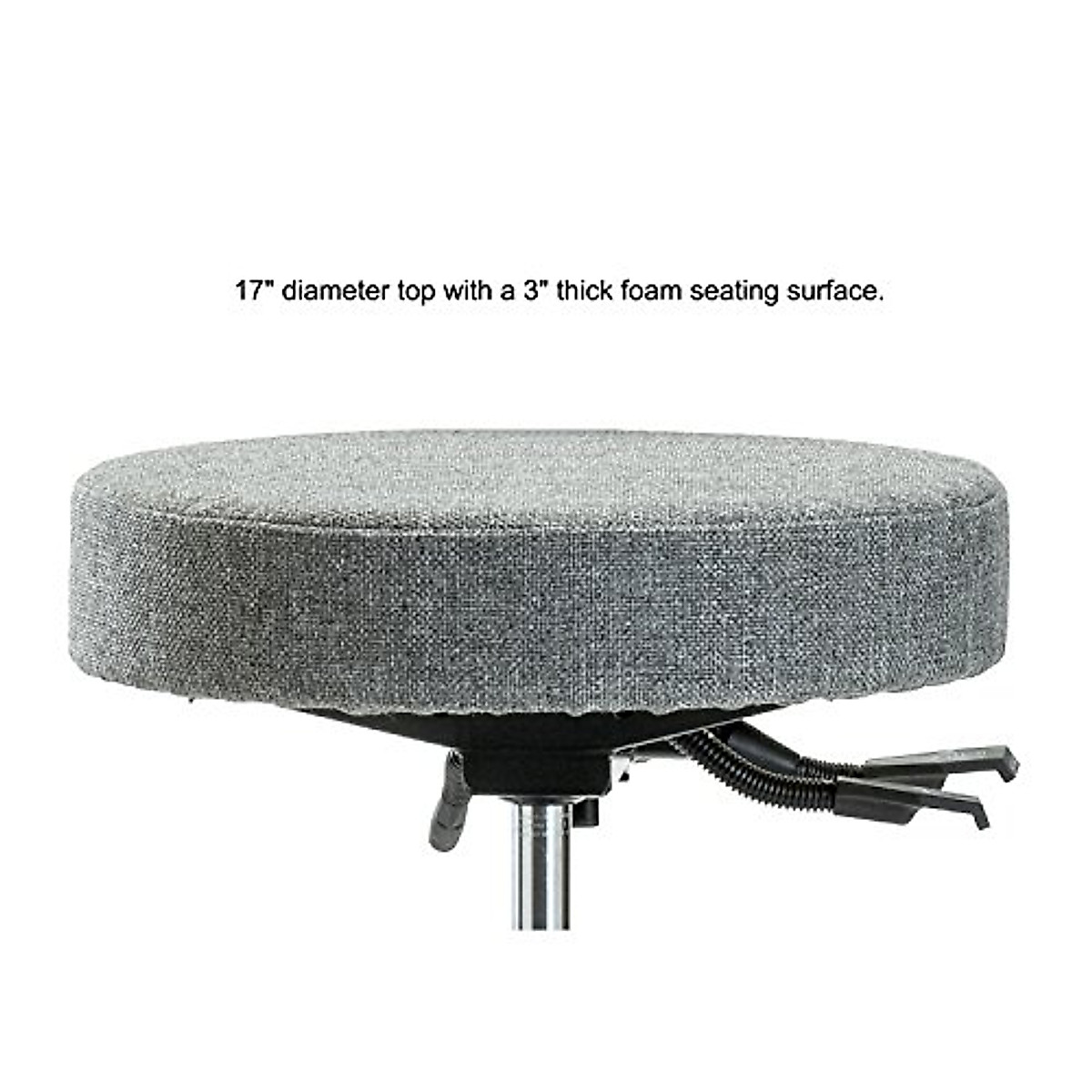 Perch Walter Rolling Height Adjustable Doctor's Stool with Back for Carpet or Linoleum | Workbench Height | 300-Pound Weight Capacity | (Imperial Blue Vinyl)