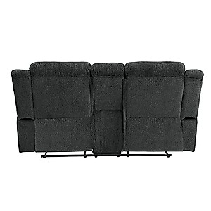 Lexicon Huddart Fabric Double Manual Reclining Loveseat, 79.5" W, Charcoal Gray