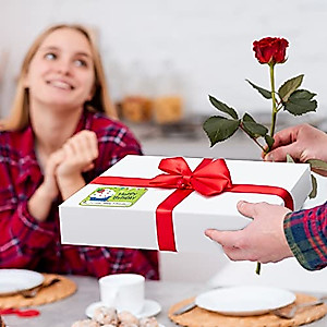 party funny 16 Assorted Size White Gift Wrap Boxes with Lids and 80 Different Birthday-Holiday Stickers for Wrapping Extra Large Clothes (Shirts, Robes, Coats, Sweaters, Jackets) and Presents