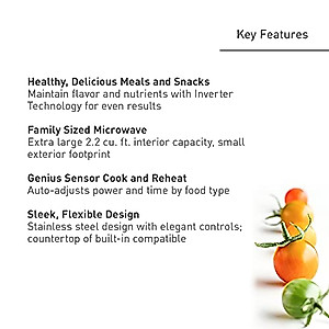 Panasonic Oven with Cyclonic Wave Inverter Technology, 1250W, 2.2 cu.ft. Countertop Microwave (Stainless Steel/Silver), Stainless & Nordic Ware Splatter Microwave Cover, 10-Inch (Pack of 2), Clear