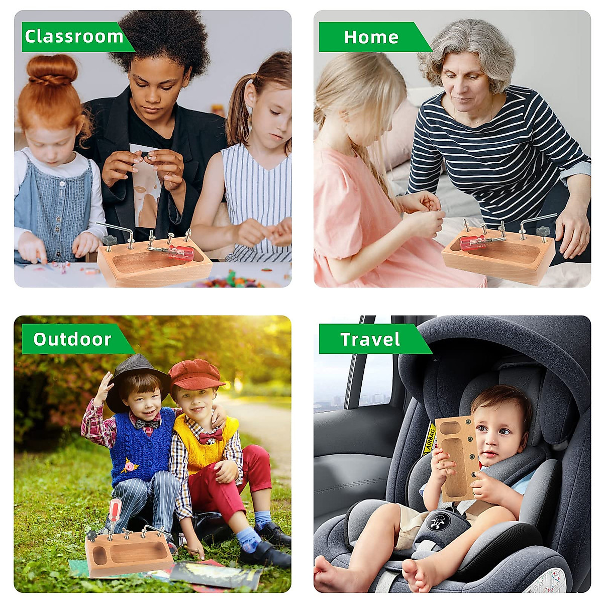 MEROCO Montessori Screw Driver Board for Kids Montessori Materials Basic Skills Educational Learning Toys for 3 4 5 Year Old Kids Toddlers Sensory Montessori Toy Preschool Classroom Fine Motor Skills