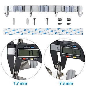 Saxhorn Broom Holder Wall Mount, Mop Holder Organizer Wall Mounted Broom Hanger for Home, Kitchen, Garden, Garage, Laundry Room Organization and Storage(2Pack, 3 Racks 4 Hooks)