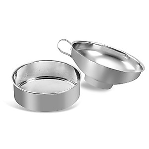 2 Gallon Stainless Steel Maslin Jam Pan, 8 Quarts- Pot includes Strainer Funnel Side Handle Pouring Spout- Graduated Concise Measuring Lines- Make Berry Jellies Jams Marmalades Sauce for Holiday Pies