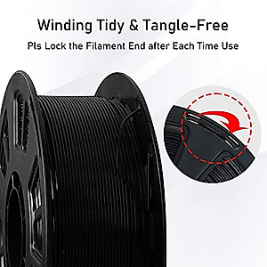 1KG Black PLA 1.75mm 3D Filament, Widely Support for FDM 3D Printer/ 3D Pen on Market, High Diameter Tolerance, 2.2lbs 3D Printing Material by MIKA3D