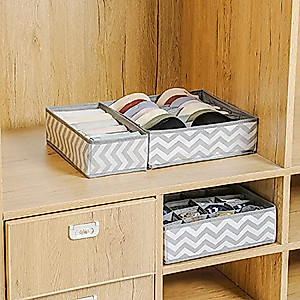  4 Pack Foldable Cloth Storage Box Underwear Drawer Organizers Desk Closet Organizer and For Underwear, Bra, Socks (Light Green)