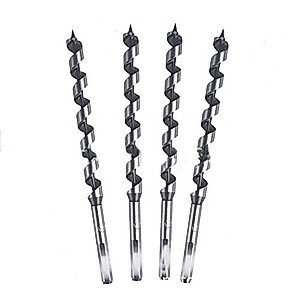 Preamer Hex Shank 9 Inch Long Auger Drill Bit Set for Planting Wood Working Drilling Hole Cutter Tool,5-Piece, 1/4 inch- 1/2