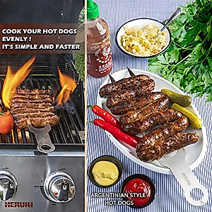 HERUKI Double Skewers 2 Stainless Steel Skewers for BBQ Grilling Kabob, Shawarma Meat Fish and Chicken Great Gift, Multitasking cookware for all kitchens, Stocking Stuffers for Men