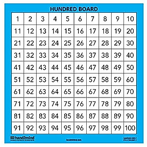 hand2mind Laminated Hundred Boards, 100 Chart for Classroom, Double Sided Number Charts for Classroom Wall, Teacher Supplies, Classroom Supplies, Dry Erase Poster, 100s Chart (Set of 10)