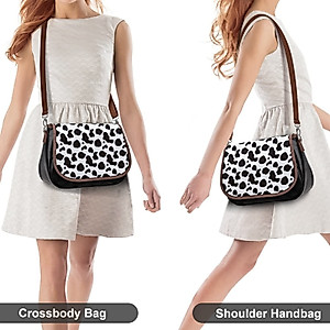Cow Print Cute Funny Leather Shoulder Bag for Women Crossbody Fashion Purse