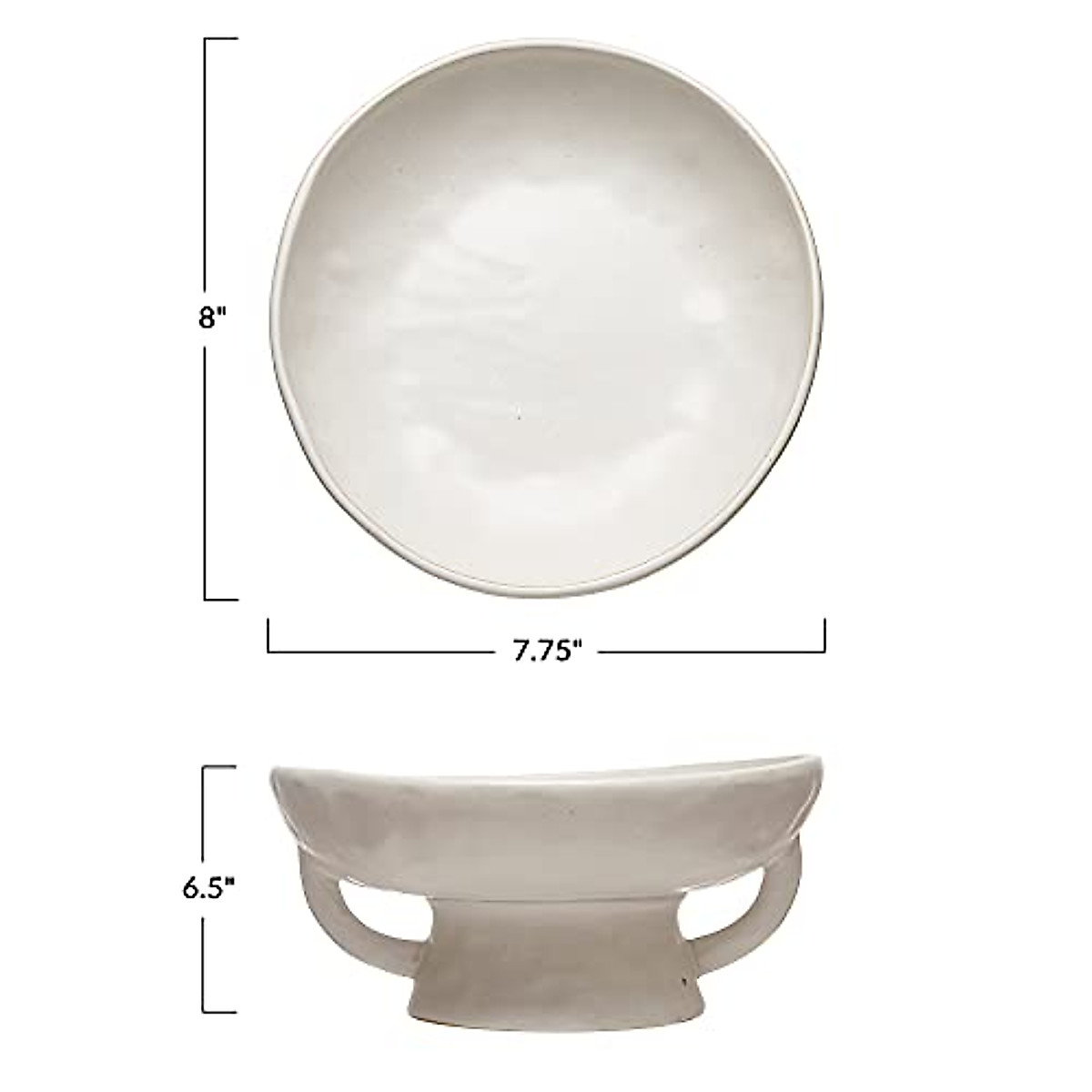Creative Co-Op Stoneware Bowl w Reactive Glaze, Décor, Matte White,12 ounces