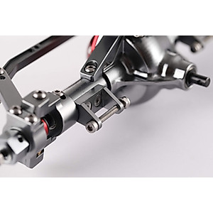 RZXYL 1:10 Rock Crawler Axle, Aluminum Alloy Front and Rear Axle for Axial SCX10 RC Crawler Car (Titanium)