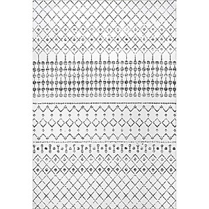 nuLOOM Moroccan Blythe Machine Washable Accent Rug, 2' x 3', Grey 5 x 8 ft