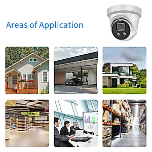 Hikvision IP Camera PoE DS-2CD2386G2-ISU/SL 2.8mm Lens 4K AcuSense Strobe Light and Audible Warning Fixed Turret Network Camera,H.265+,IP67, Built-in Two-Way Audio,Original English Version