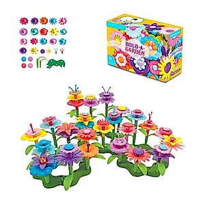 Boxgear Flower Garden Building Toys - 109 Colored Blocks: Stamens, Pistils, Petals, Leaves, Base - Educational Creative Play for Preschoolers - Learning Tools for Class - STEM Gifts for Boys & Girls