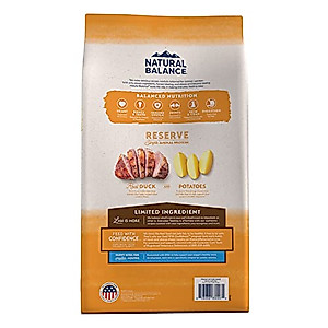 Natural Balance Limited Ingredient Puppy Grain-Free Dry Dog Food, Reserve Duck & Potato Recipe, 4 Pound (Pack of 1)