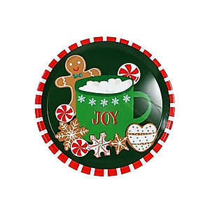 Large Round Christmas Platters 13.75 in. for Holiday Settings Set of 3
