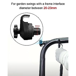 2 Pcs Garden Swing Plastic Fittings, Swing Frame Plastic Fitting to Attach Canopy Frame to Swing Frame, Match Diameter 20-23mm Swing Chair Frame Interface