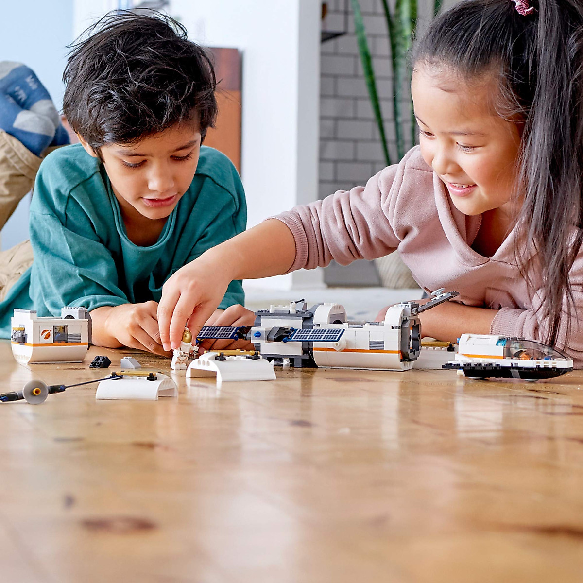 LEGO City Space Lunar Space Station 60227 Space Station Building Set with Toy Shuttle, Detachable Satellite and Astronaut Minifigures, Popular Space Gift (412 Pieces)