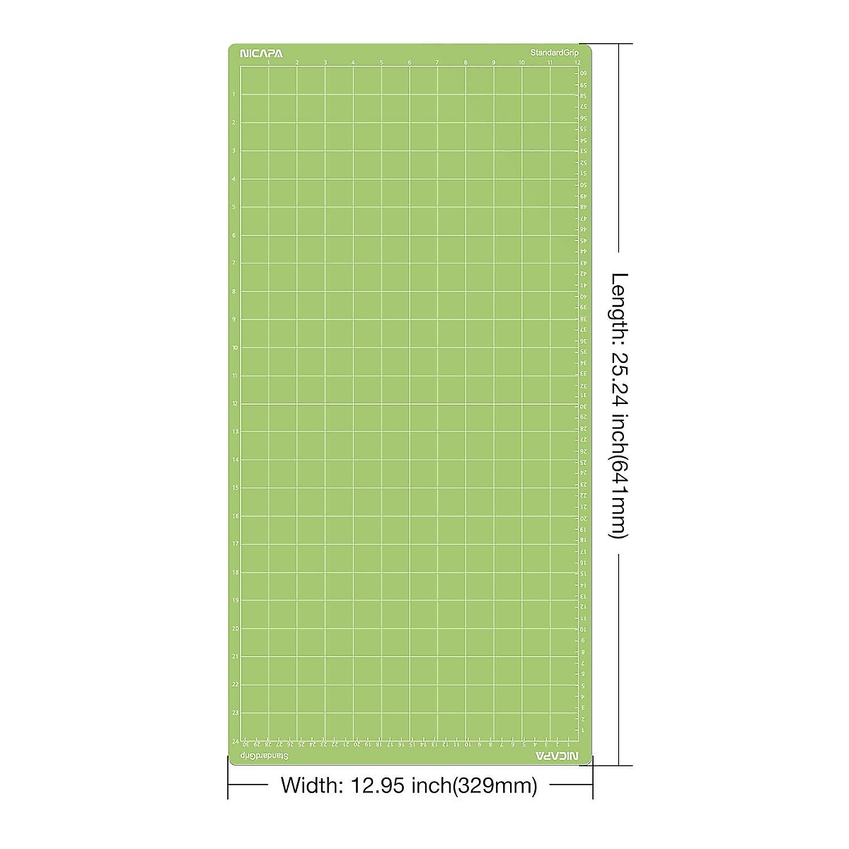 Nicapa Standard Grip Cutting Mat for Cricut Maker 3/Maker/Explore 3/Air 2/Air/One (12x24 inch,3pack) Adhesive&Sticky Non-Slip Flexible Square Gridded Cut Mats Replacement Accessories Mats Vinyl Craft