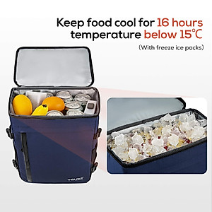 TOURIT Cooler Backpack 32 Cans Large Capacity Insulated Backpack Cooler Bag for Men Women to Picnic, Hiking, Camping, Fishing, Cycling