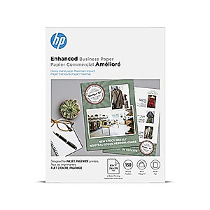 HP Enhanced Business Paper, Matte, 8.5x11 in, 40 lb, 150 sheets, works with inkjet and PageWide printers (9ZE20A)