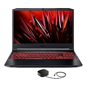 acer Nitro 5 AN515-57 Gaming & Business Laptop (Intel i7-11800H 8-Core, 8GB RAM, 128GB m.2 SATA SSD + 2TB HDD, GeForce RTX 3050 Ti, 15.6" 144Hz Win 10 Pro) with G5 Essential Dock