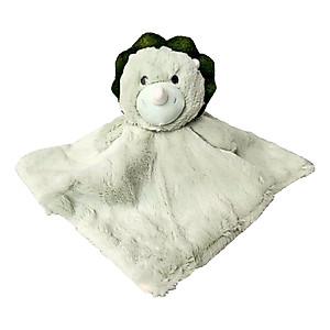 Green Dinosaur Lovey Lovie Security Blanket with Rattle