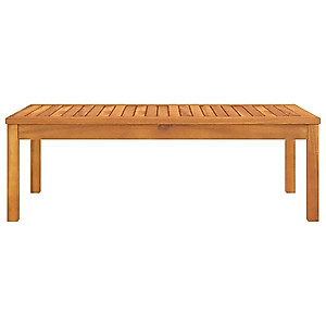 vidaXL Acacia Wood Coffee Table, Solid and Durable, Weather-Proof with Oil Finish, Outdoor Patio or Deck Furniture, Easy Assembly Required, 39.4"x19.7"x13"