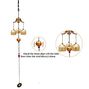 Banfeng 3 Bells Lucky Wind Chimes Feng Shui Wind Bell for Good Luck Home Garden Hanging Decoration Gift