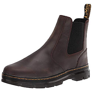 Dr. Martens Unisex Embury Chelsea Boot, Dark Brown Crazy Horse, 10 Women/9 Men