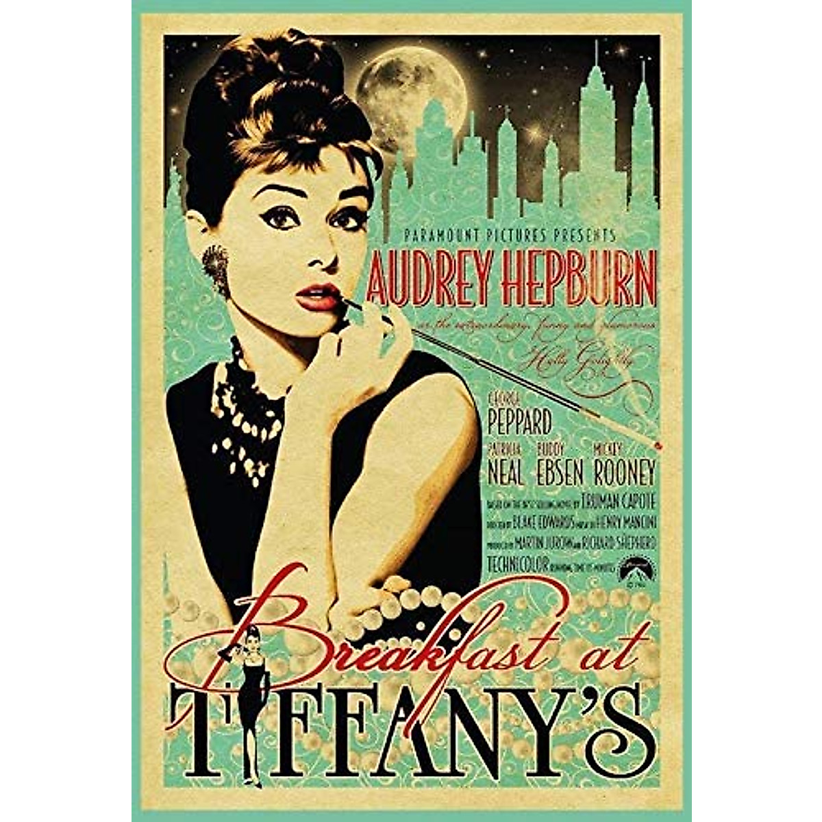 Kexle Audrey Hepburn Breakfast at Tiffanys Custom Metal Sign 8X12in-Bar Cafe Restaurant Home Decor