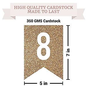 Pre-Strung Happy 80th Birthday Banner - NO DIY - Gold Glitter 80th Birthday Party Banner For Men & Women - Pre-Strung Garland on 6 ft Strands - Gold Birthday Party Decorations & Decor. Did we mention