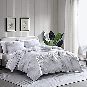 City Scene - King Duvet Cover Set, Cotton Bedding with Matching Shams, Modern Home Decor (Koto Clouds Grey, King)