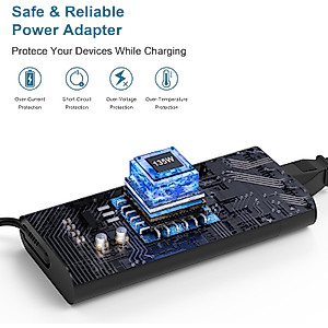 Replacement 135W 19.5V 6.9A HP Laptop Charger AC Adapter Compatible with HP Spectre x360, OMEN Pavilion Gaming 15 17 ec0013dx 15-ec0751ms L15534-001 TPN-DA11 TPN-CA13 Power Supply Cord 4.5 * 3.0mm