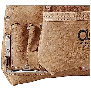 CLC Custom Leathercraft I923X Suede Carpenter's Nail and Tool Bag, 10 Pocket