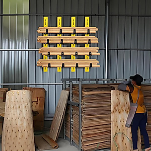 biosp 4-Tier Wall Mount Lumber Storage Rack, Heavy Duty Wood Organizer Support Rack, Metal Cantilever Lumber Storage Shelf For Garage, Basement, Pantry, Workshop, 36.02''L x 13.19''D x 2.48''W, 4 Pack