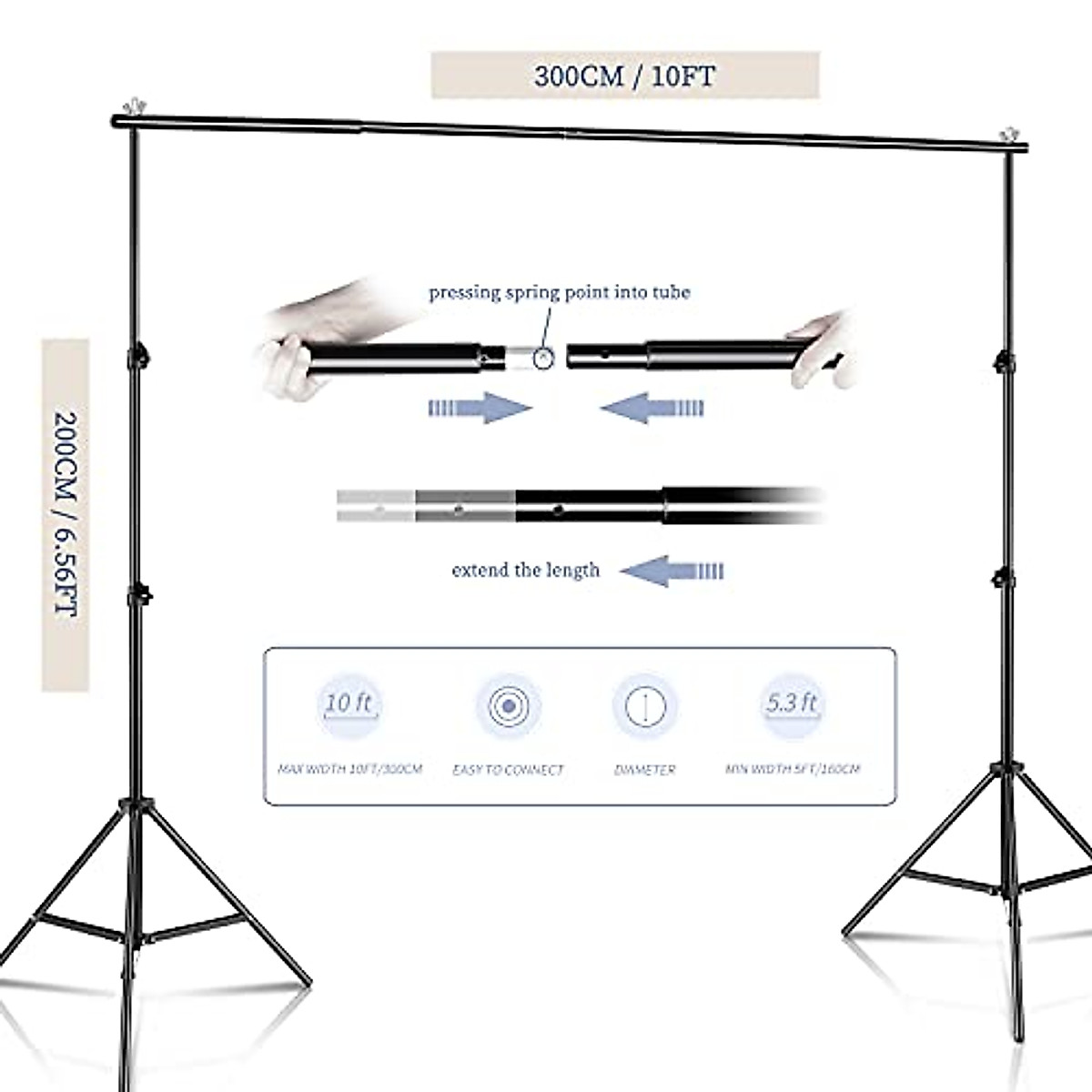 Walk Fly Photography Umbrella Lighting Kit, 6 x 9FT Muslin Screen Backdrop Continous Lighting Umbrella Equipment, 7 x 10FT Background Stand Support System for Studio Photo Portrait Video Shooting