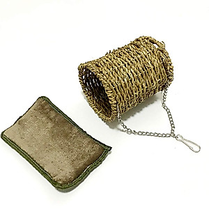 Leeko Pet Hammock Hamster Hanging Toy, 3 Piece Set House Hanging Bed Cage Toys for Small Animal Sugar Glider Squirrel Chinchilla Hamster Rat Playing Sleeping