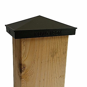 Nuvo Iron Pyramid Post Cap, 4" x 6" - Black