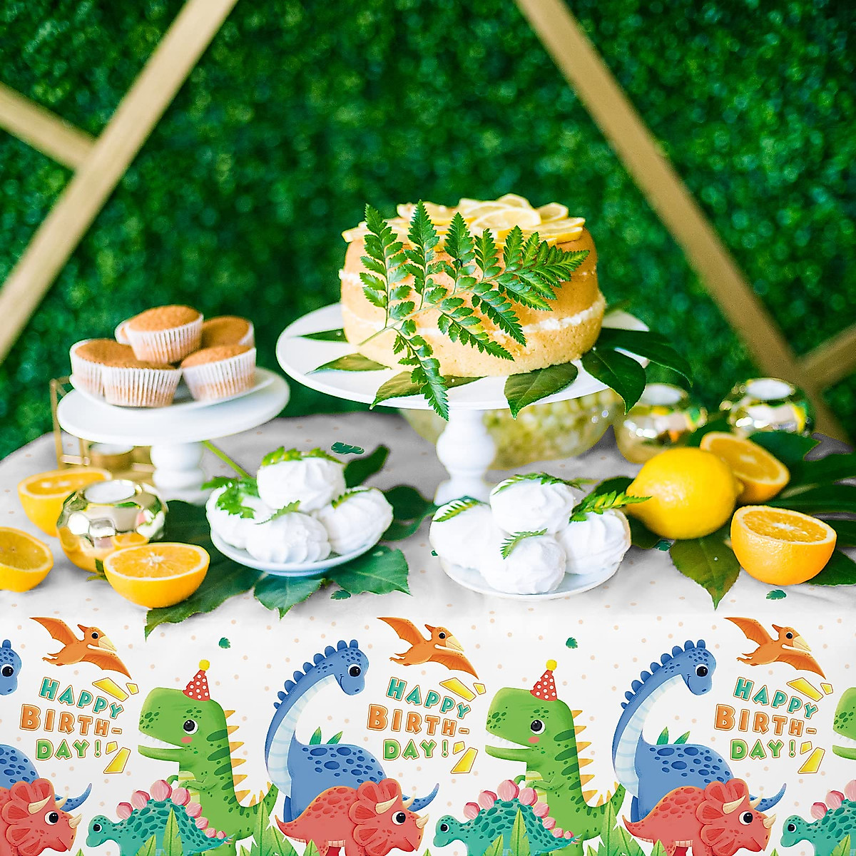 Dinosaur Party Supplies Disposable Tablecloth Waterproof Plastic Rectangular Table Cover for Boys Kids Birthday Party Baby Shower Dinosaur Party Decorations 3PCS 54 X 108 inch