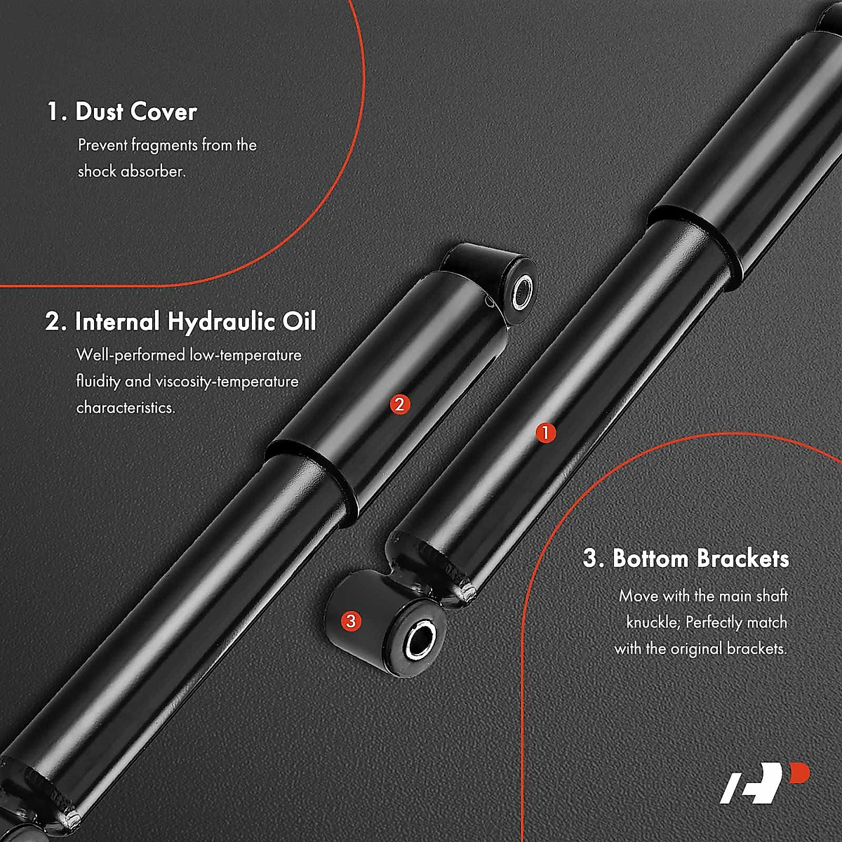 A-Premium Rear Shock Absorbers Struts Compatible with Dodge Grand Caravan 2008-2010, Chrysler Town & Country 2008-2010 - [without Load Leveling Suspension]