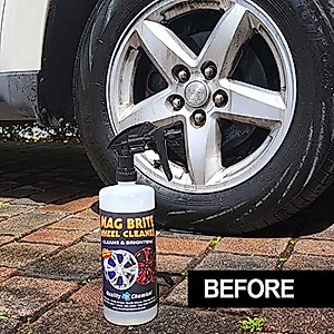Quality Chemical Mag Brite / Acid wheel & rim cleaner / Formulated to safely remove brake dust & heavy road film / 1 Gallon (128 oz.)