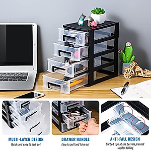 Plastic Drawer Type Closet Four- layer Storage Cabinet Pull Out Bin Organizer Drawer, Dresser Organizer Home Dresser Portable Storage Cabinet for Desk, Shelf, Cupboard, or Cabinet Organization