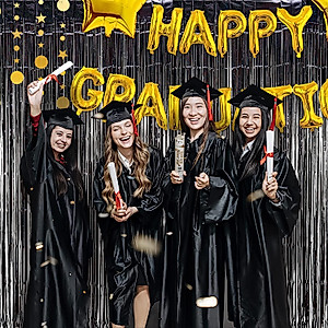 Foil Fringe Curtain Party Decorations - Black Red Metallic Tinsel Backdrop Party Steamers Curtains for Birthdays Halloweens Christmas Wednesday Stranger Theme Prom Holidays Parties Decorations