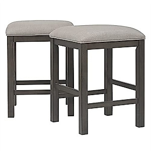 BOWERY HILL 4PC 65" Rectangular Narrow Wood Pub Set in Gray Finish