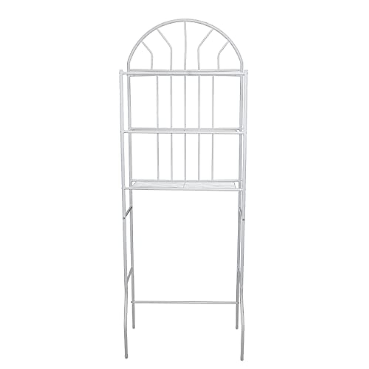 GMSLuu 3 Shelf Bathroom Space Saver, Over The Toilet Rack Bathroom Corner Stand Storage Organizer Accessories, Toilet Stand Shelves with Hanging Rod, 69x25x13 inch Bathroom Tower Shelf, White