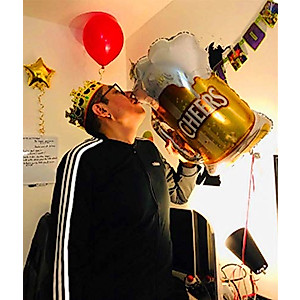 10Pcs Whiskey Bottle Beer Mug Super Shape Mylar Foil Balloon Aluminium Balloon Birthday Party Decoration Supplies for Bar Valentines Wedding Decors